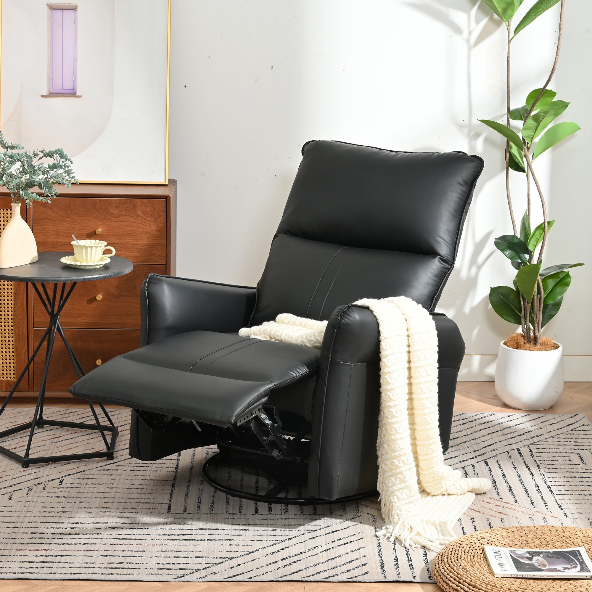 360¡ã Swivel Rocking Recliner Chair£¬ Manual Recline with Extendable F